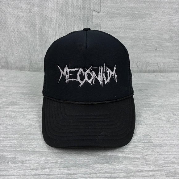 Accessories | Vintage Y2k Meconium Trucker Hat Cap Snapback Black Metal ...